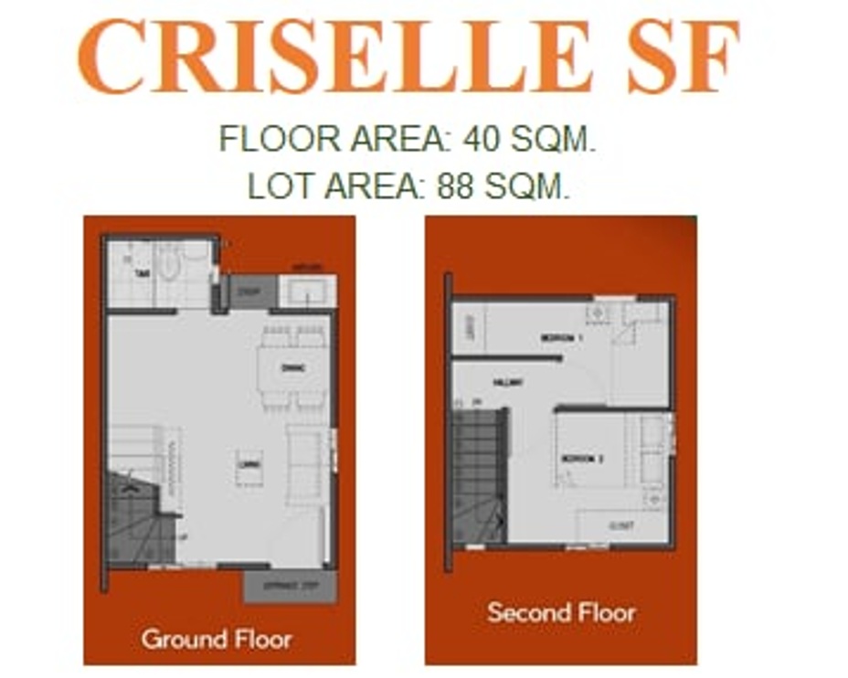 2 Bedroom 1 Toilet and Bath, Criselle Single Firewall House Model ...